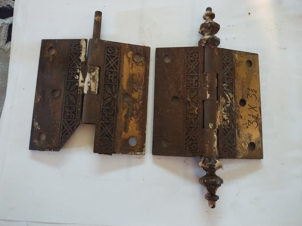 Ornate Victorian 3-1/2" Fancy Eastlake Door Hinge & Half Steeple Pin | eBay