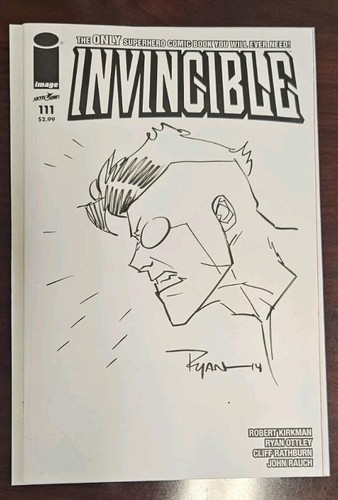 Invincible #111 Blank Cover with ORIGINAL Headshot Sketch By Ryan Ottey ...