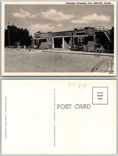 Municipal Swimming Pool Belleville Kansas Postcard | eBay