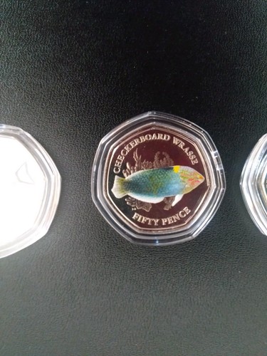 2021 BRITISH INDIAN OCEAN TERRITORIES 50p FULL COLOURED TROPICAL FISH ...