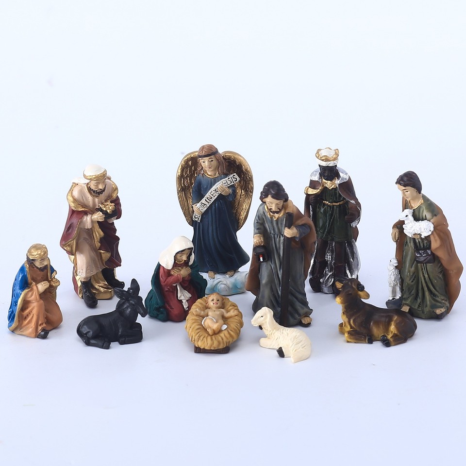 Hand-Painted Cute Nativity Scene Figurine Set For Home Decor Easy To ...