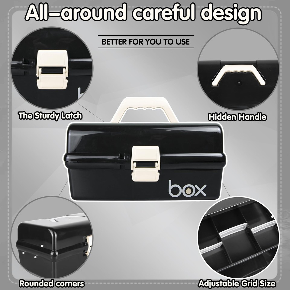 12in Three-Layer Multipurpose Storage Box Organizer Folding Tool Box ...