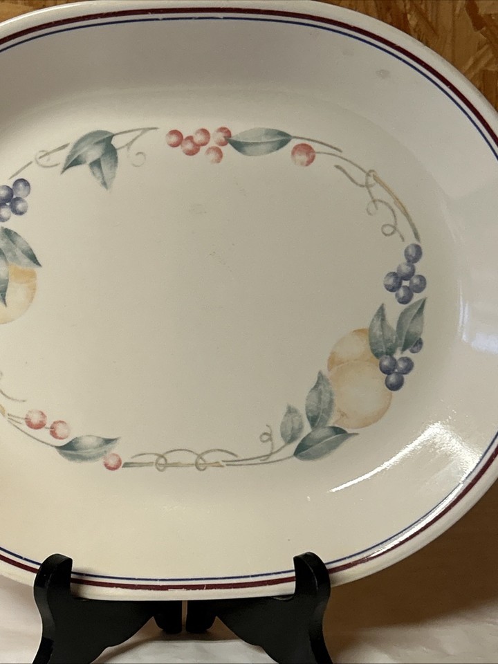 Vintage Corelle Abundance Fruit Pattern Oval Serving Platter 12" x 9.5 ...