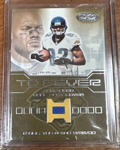 2001 HOT PROSPECTS TD FEVER JIMMY SMITH GAME-USED GOAL POST COVER #12 ...