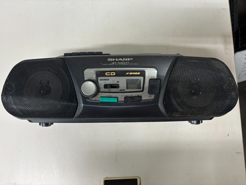 Vintage Sharp QT-CD111 Portable Boombox AM-FM Radio, CD/Cassette Player ...