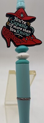 Beaded Ballpoint Pen. Red Hat And Heels “your Capable Of More Than You ...