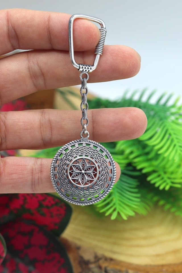 Handmade Filigree Keychain Made of 925 Sterling Silver, Telkari Key ...