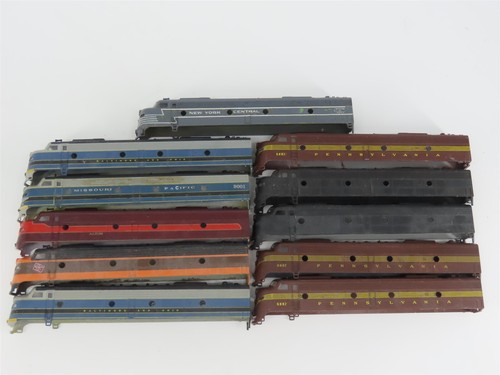 LOT of 11 HO Scale B&O/MILW/GMO/PRR/NYC E Unit Diesel Locomotive Shells ...