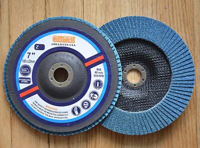 7 inch FLAP DISCS 7" x 7/8" in 40 60 80 120 Grit Grinder Grinding ...