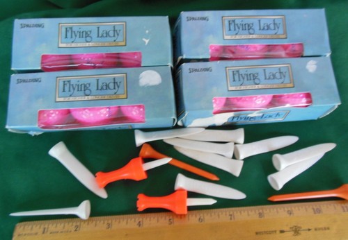 4 Boxes of 3 Each Spalding Flying Lady Golf Balls & Some Tees | eBay