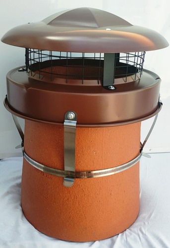 CHIMNEY POT RAIN COWL CAP ANTI DOWN DRAUGHT 4 WOOD LOG BURNER MULTIFUEL ...
