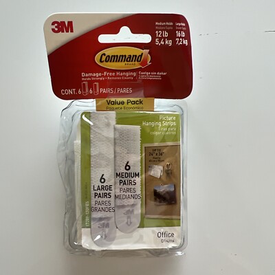 Command Picture Hanging Strips Removable Holds Up to 16 lb White 12 ...