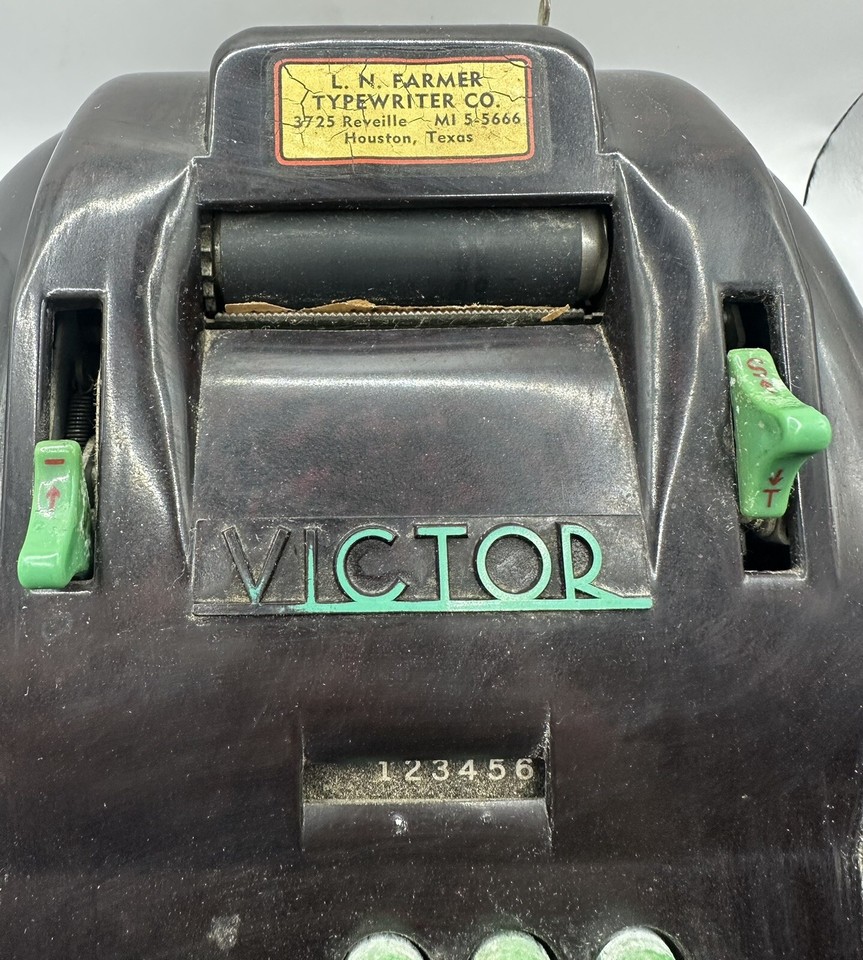 Vintage Art Deco Victor Adding Machine Calculator Bakelite Jade Mid ...