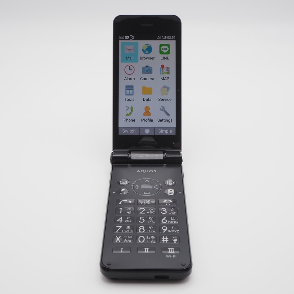 [Near Mint] SHARP AQUOS Keitai 2 601SH 602SH Unlocked SIM Flip Black ...