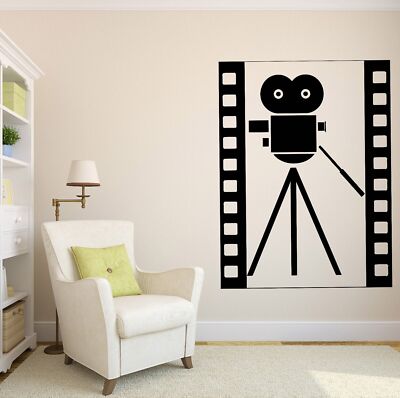Wall Vinyl Sticker Decal Abstract Vintage Film Camera Symbol Hollywood ...