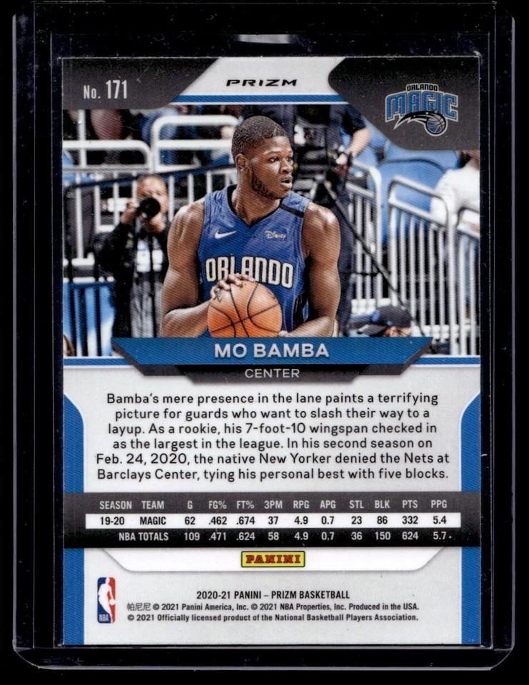 2020-21 Panini Prizm Blue Wave Mo Bamba Orlando Magic #171 | eBay