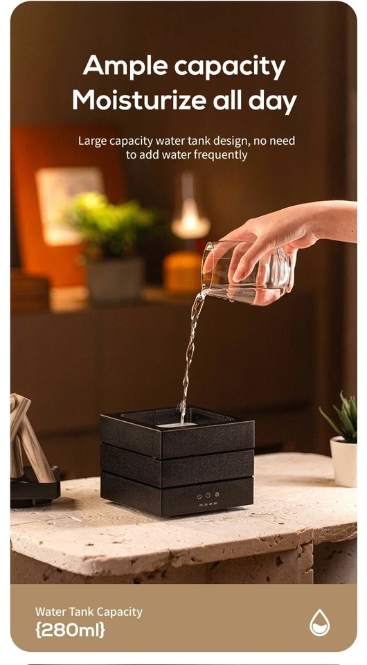 280ml Bonfire USB Ultrasonic Air Humidifier Aroma Diffuser w/light ...