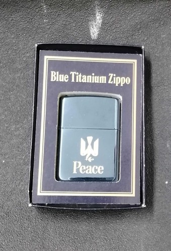 Zippo Lighter Model PEACE Blue Titanium | eBay