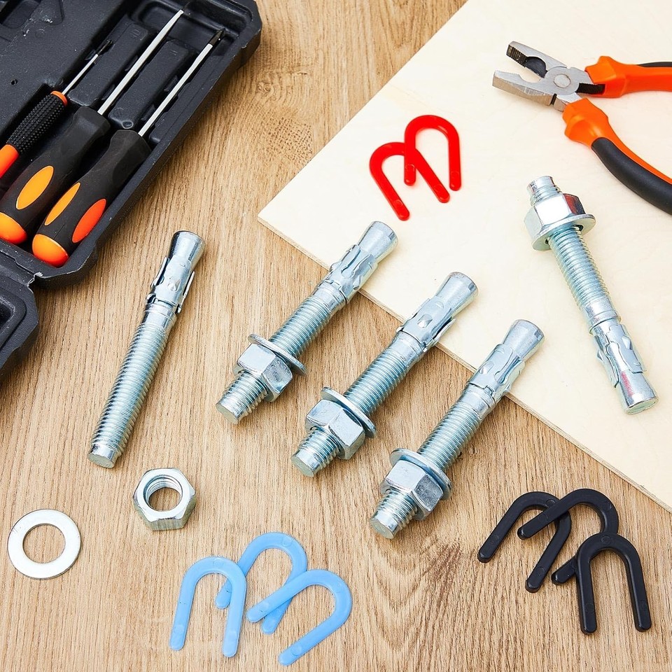 46Pcs Car Lift Install Kit, 3/4"x5.5" Wedge Anchor Bolts, & 30 Leveling ...