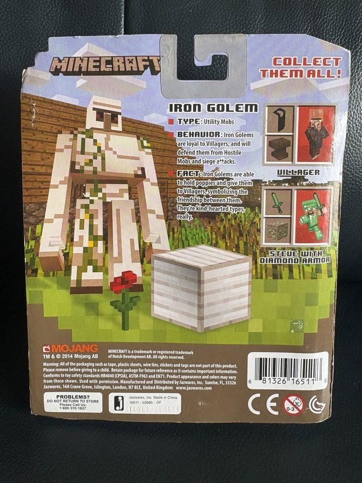 Minecraft Iron Golem Action Figure Rare Unopened Collectible Toy | eBay