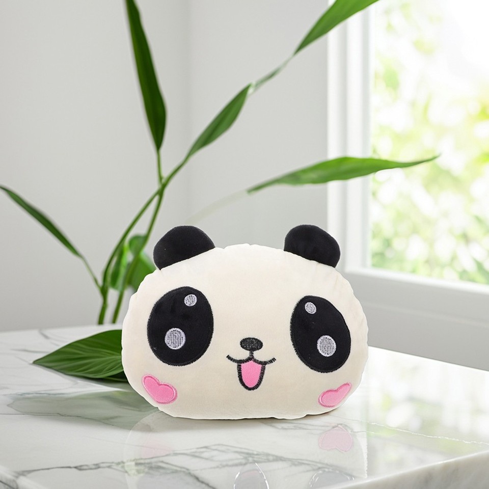 2pcs Panda Car Neck Pillow: Soft Plush Headrest Cushion -Cartoon Cute ...