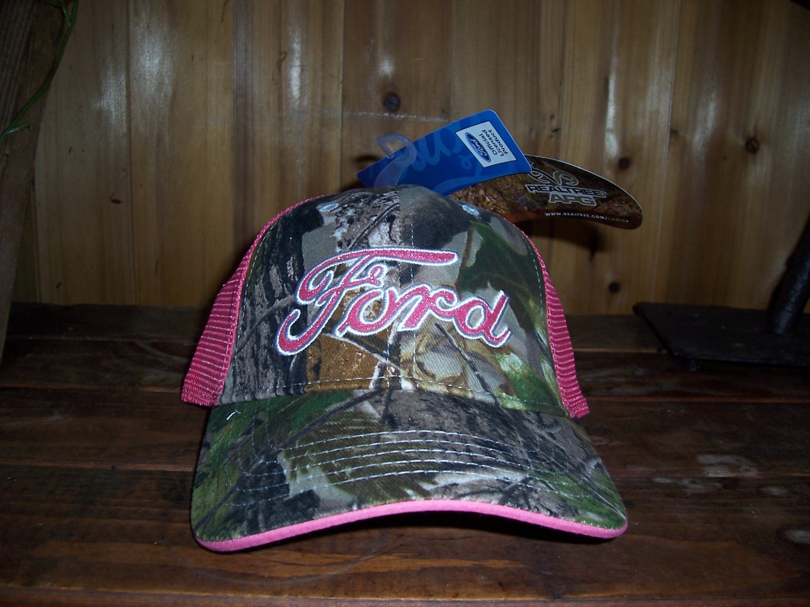 REALTREE CAMOUFLAGE WOMENS FORD BASEBALL CAP ADJUSTABLE BAND PINK ...