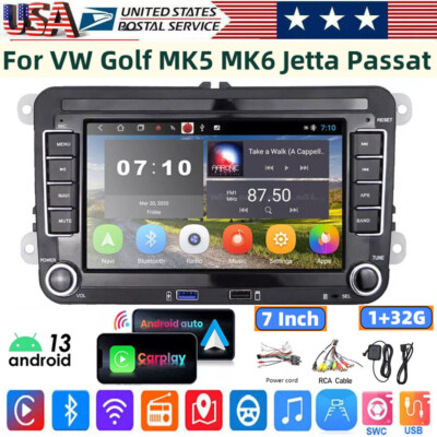7" CarPlay GPS Android 13 For VW Golf MK5 MK6 Jetta RCD330 B6 Car ...