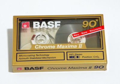 BASF CHROME MAXIMA II NEW 90 BLANK CASSETTE TAPE SEALED 1989 GERMANY TYPE II | eBay