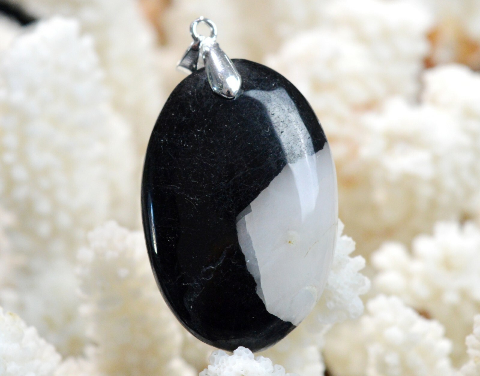 Quarzo & Tormalina Nera 87 Carati - Ciondolo Cabochon - Brasile CP68 | eBay