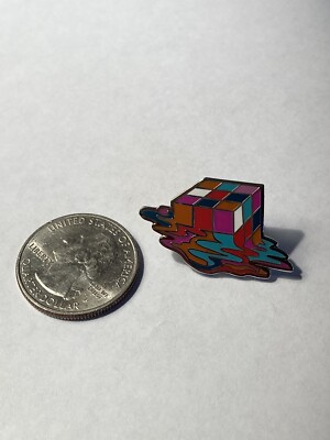 Melting Rubiks Cube Enamel Pin Badge Brooch Puzzle Retro 80s | eBay