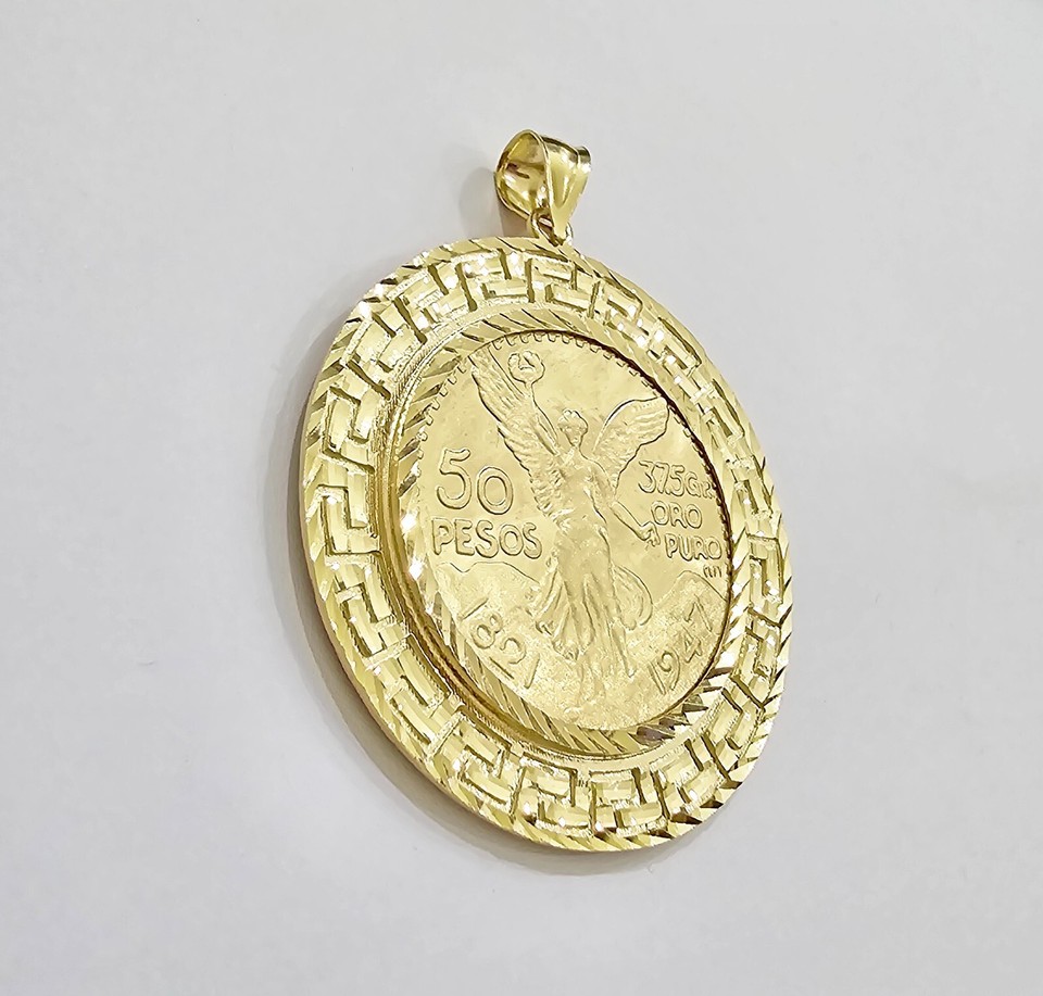 Centenario Coin Charm Solid 10k Yellow Gold 50 Pesos 1947 Centenaro ...