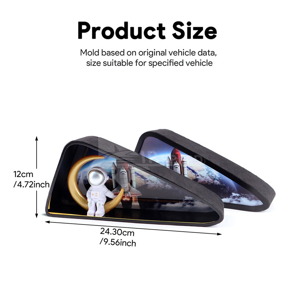 For Tesla Model 3 2019-2023 Car Triangular Window Decorative Light Trim ...