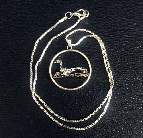 Pewter Pendant w Reclining Greyhound/ Whippet Dog, SP Necklace | eBay
