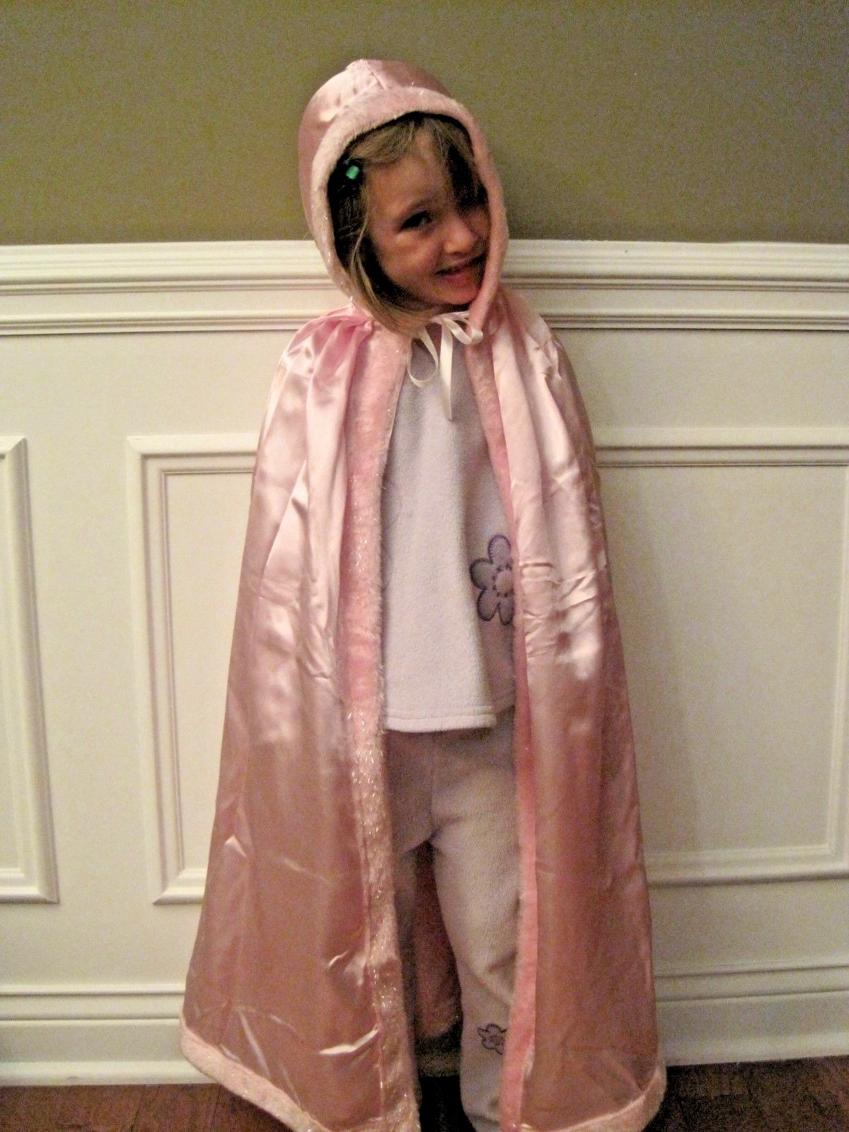 NEW Hooded PINK PRINCESS CAPE Easter gift Halloween Costume girl play ...