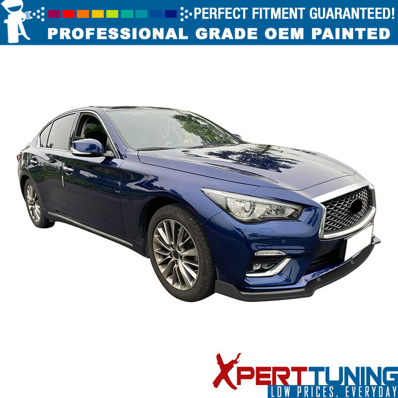 Fits 18-24 Infiniti Q50 Base Premium PP 3PC Front Bumper Lip Painted # ...