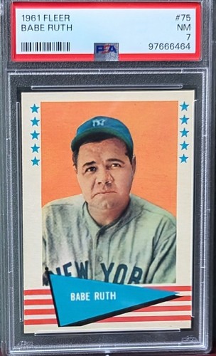 Babe Ruth 1961 Fleer #75 Baseball Greats Card PSA 7 NM | eBay