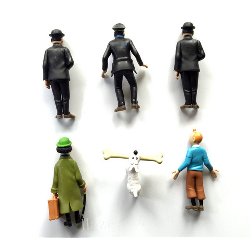 6pcs The Adventures of Tintin Snowy Captain Haddock Thompson PVC Figure ...