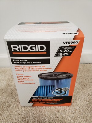 RIDGID 72952 Model VF5000 3-Layer Pleated Paper Vacuum Filter for ...