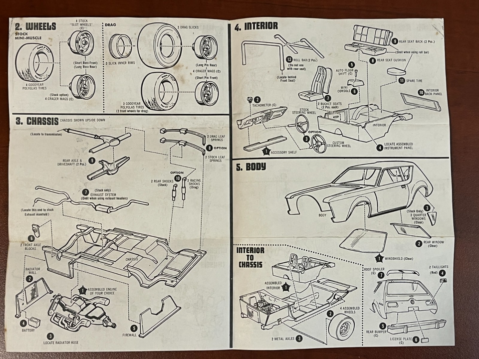 AMT 1974 AMC Gremlin X Mini-Musclecar T216 Model Decal Sheet ...