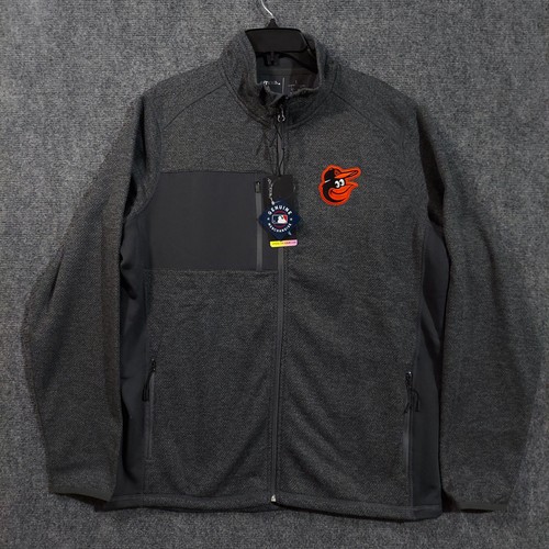 Baltimore Orioles Jacket Mens Large Gray MLB Baseball Full Zip ...