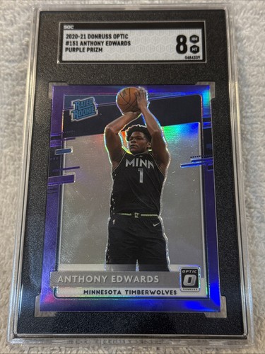 2020-21 Panini Donruss Optic - Rated Rookie Anthony Edwards #151 Purple ...