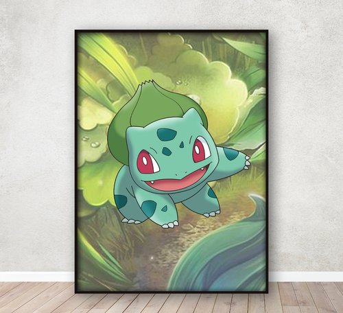 Pokemon Bulbasaur Poster Children's Bedroom Wall Art Print A4 Framed | eBay