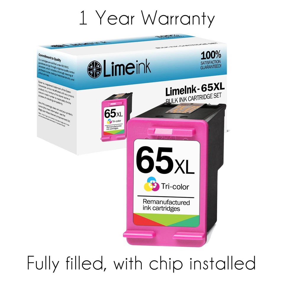 65XL Ink Cartridges for HP Deskjet 2622 2652 3722 3755 ENVY 5000 5052 ...