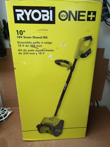 NEW RYOBI P2706 ONE+ 18V BATTERY 10" SNOW SHOVEL SINGLE STAGE KIT W/4AH ...