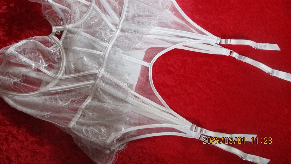 ANN SUMMERS WIRED WHITE NON PAD BASQUE SUSPENDER SIZE 16B-C 'THE ...