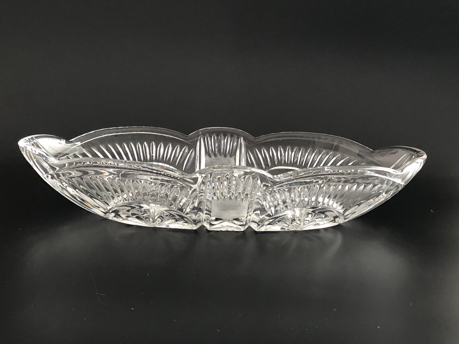 As new large vintage Bohemia lead Crystal tray bowl 32x15x6 | eBay ...