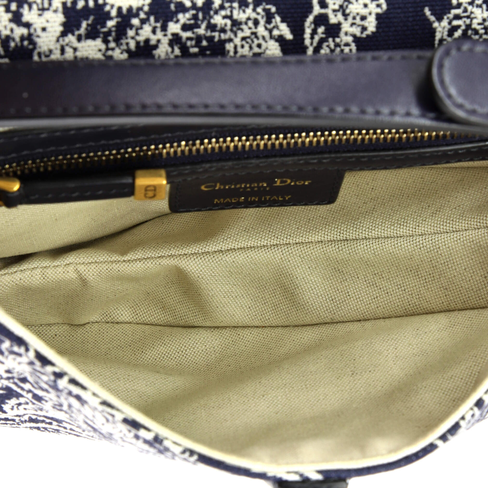 Christian Dior Toile De Jouy Saddle Bag Embroidered C… - Gem