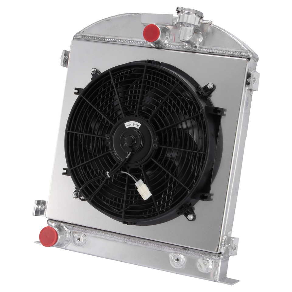 4 Row Radiator+Shroud Fan For 1930-1932 Ford Hi-Boy Hot Rod Ford V8 ...