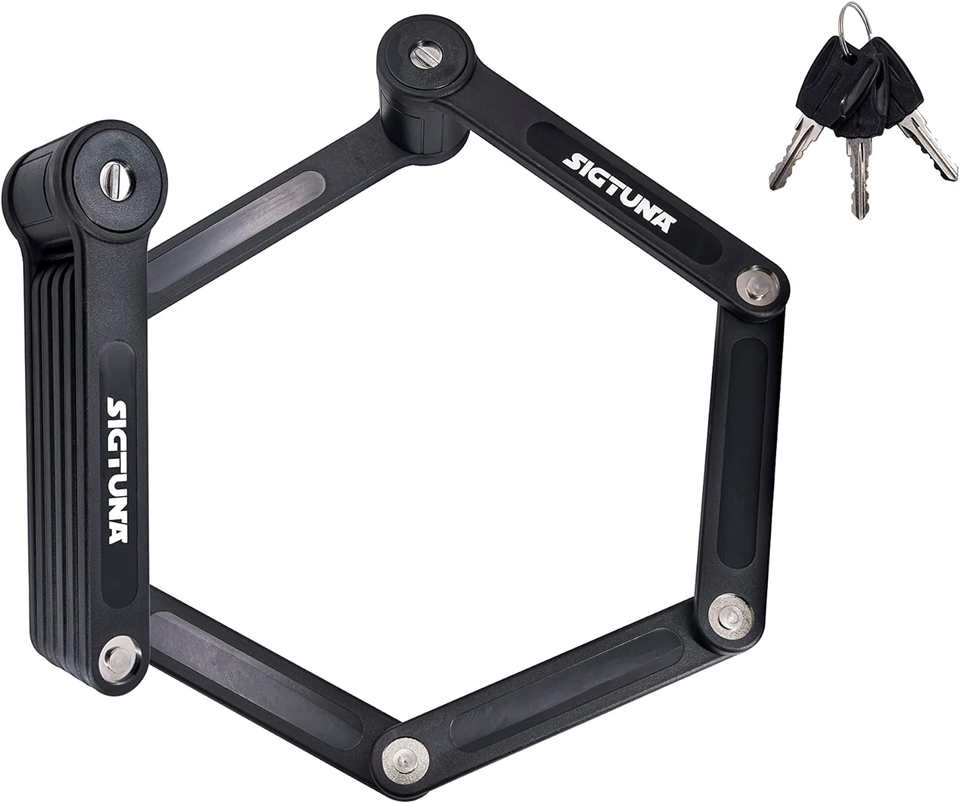 Folding Bike Lock - Hardened Steel 8Mm Fold-Up Heavy Duty Bike Lock ...