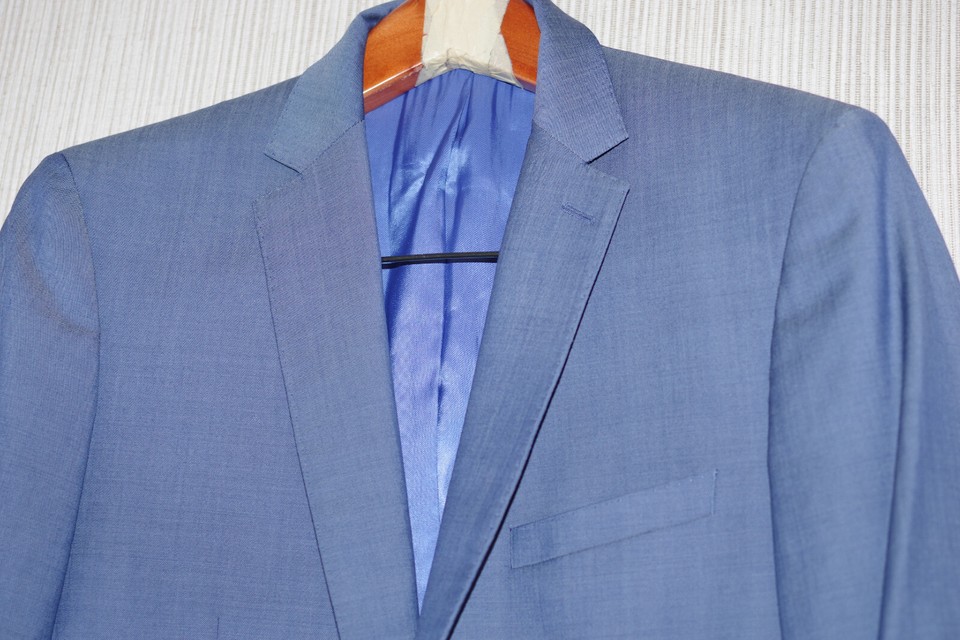 Paul Betenly Ronaldo Lanificio Filarte wool blue 2 Button blazer Size ...
